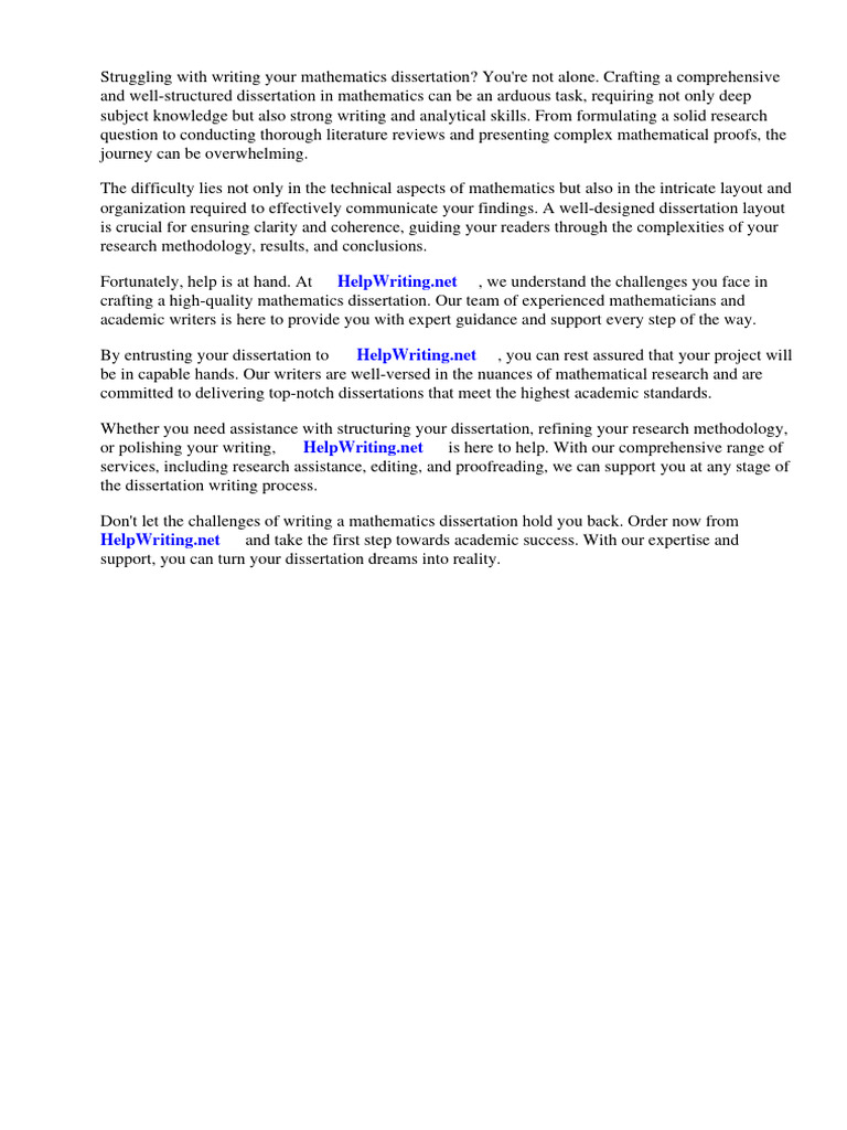 Maths Dissertation Layout | PDF | Thesis | Mathematics