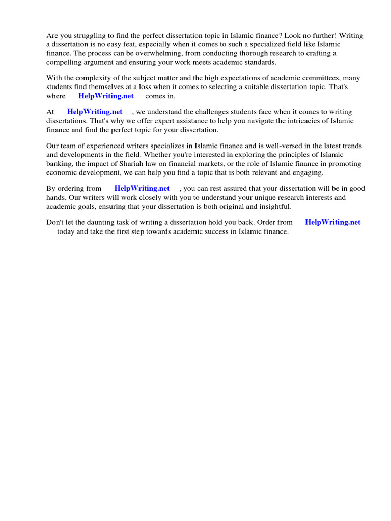 Dissertation Topics Islamic Finance | PDF | Islamic Banking And Finance | Banks