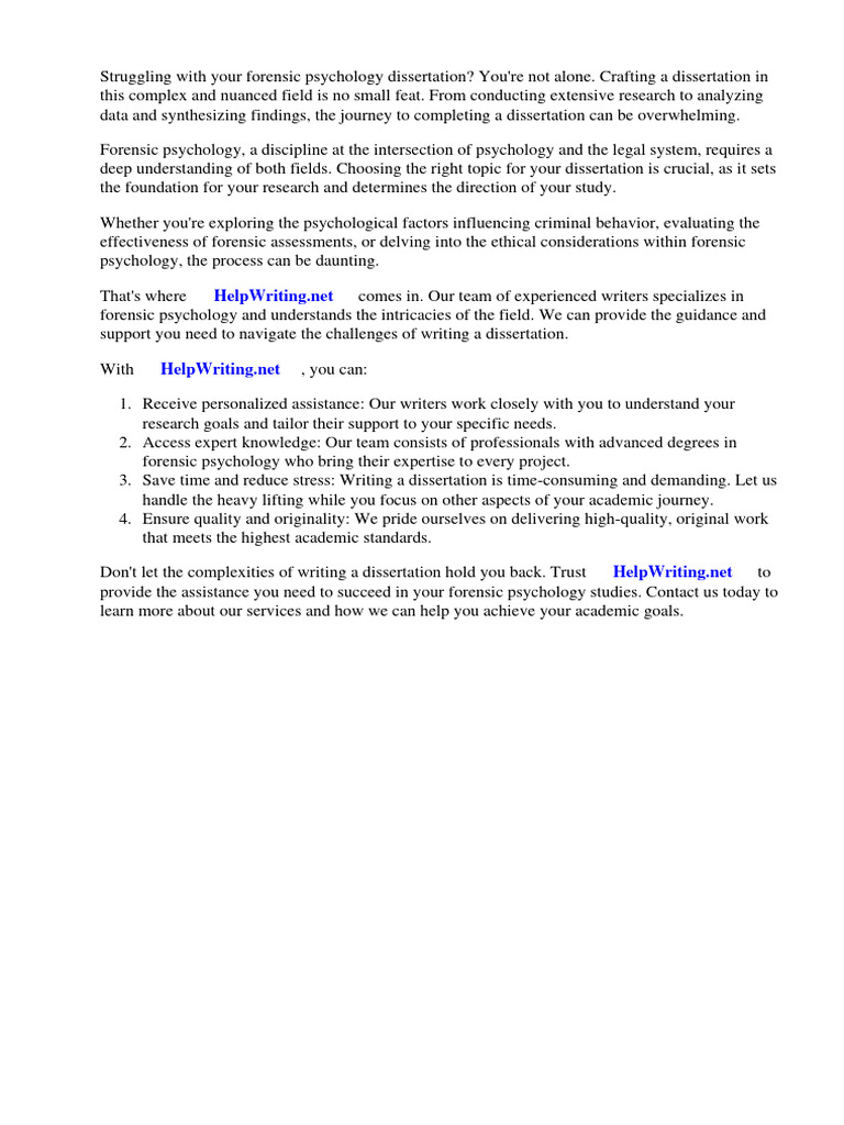 Forensic Psychology Dissertation Titles | PDF | Psychology | Science