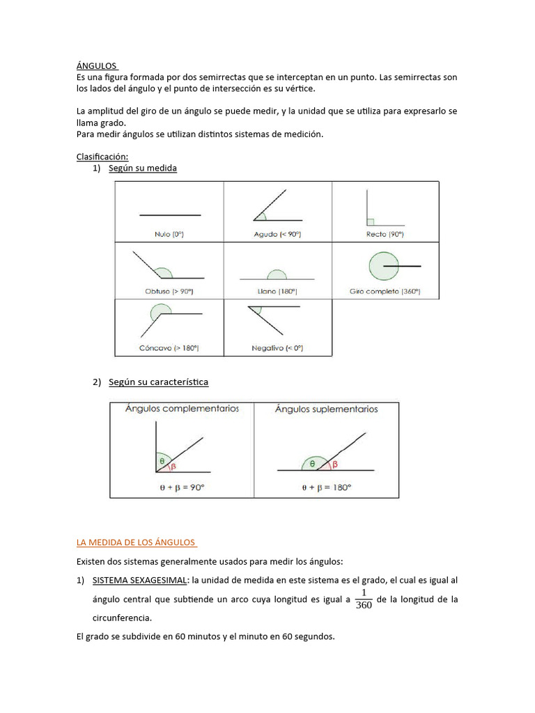 ÁNGULOS | PDF | Ángulo | Pi