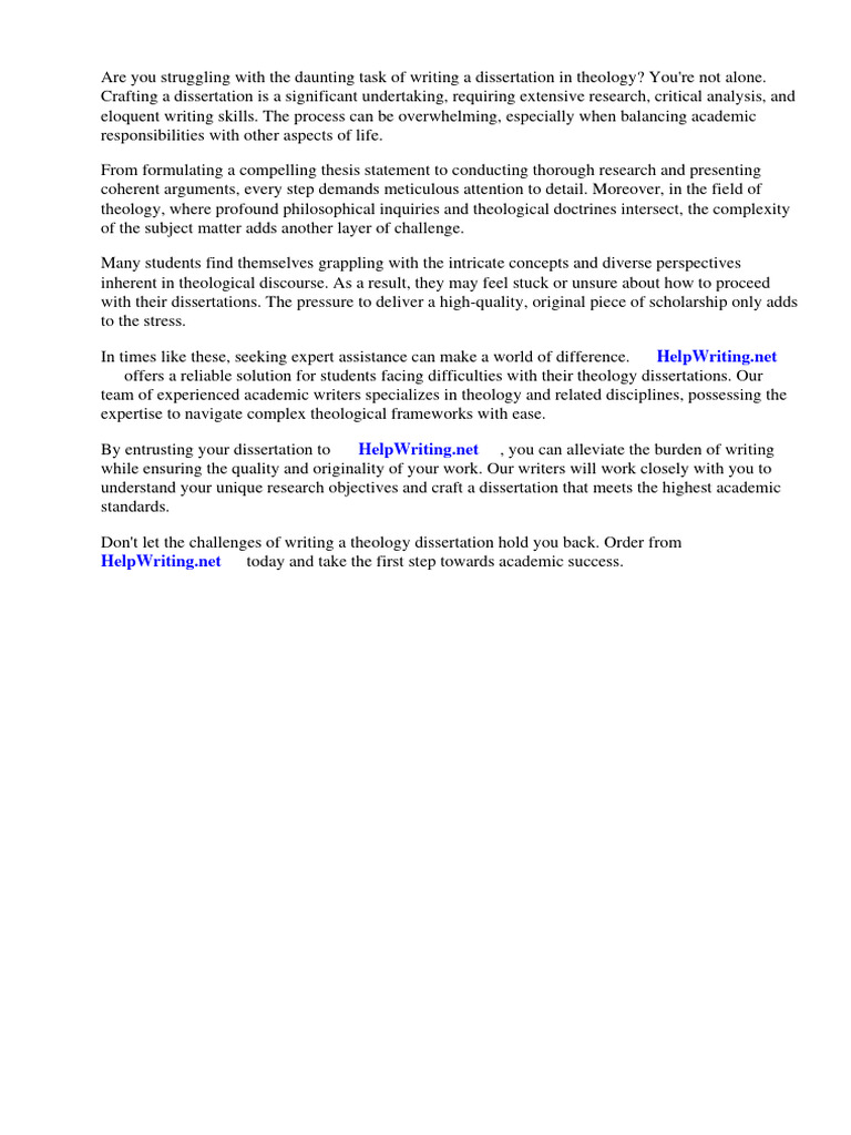 Theology Dissertation Exeter | PDF | Theology | Thesis