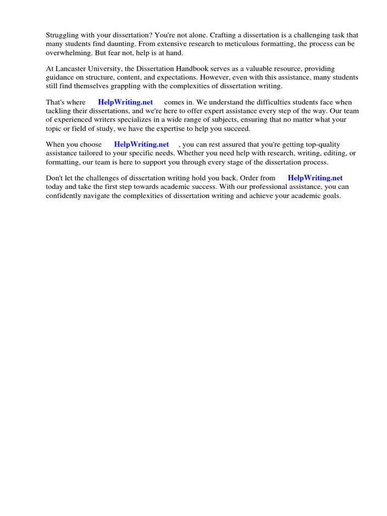 Lancaster University Dissertation Handbook | PDF | Thesis ...