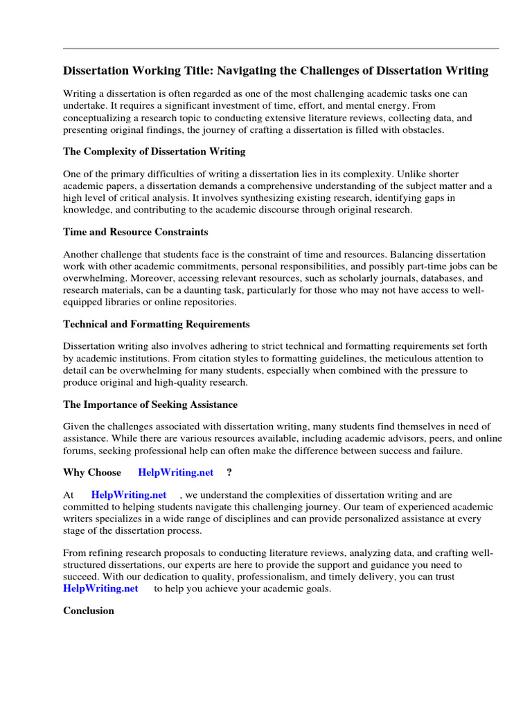 Dissertation Working Title | PDF | Thesis | Validity (Statistics)