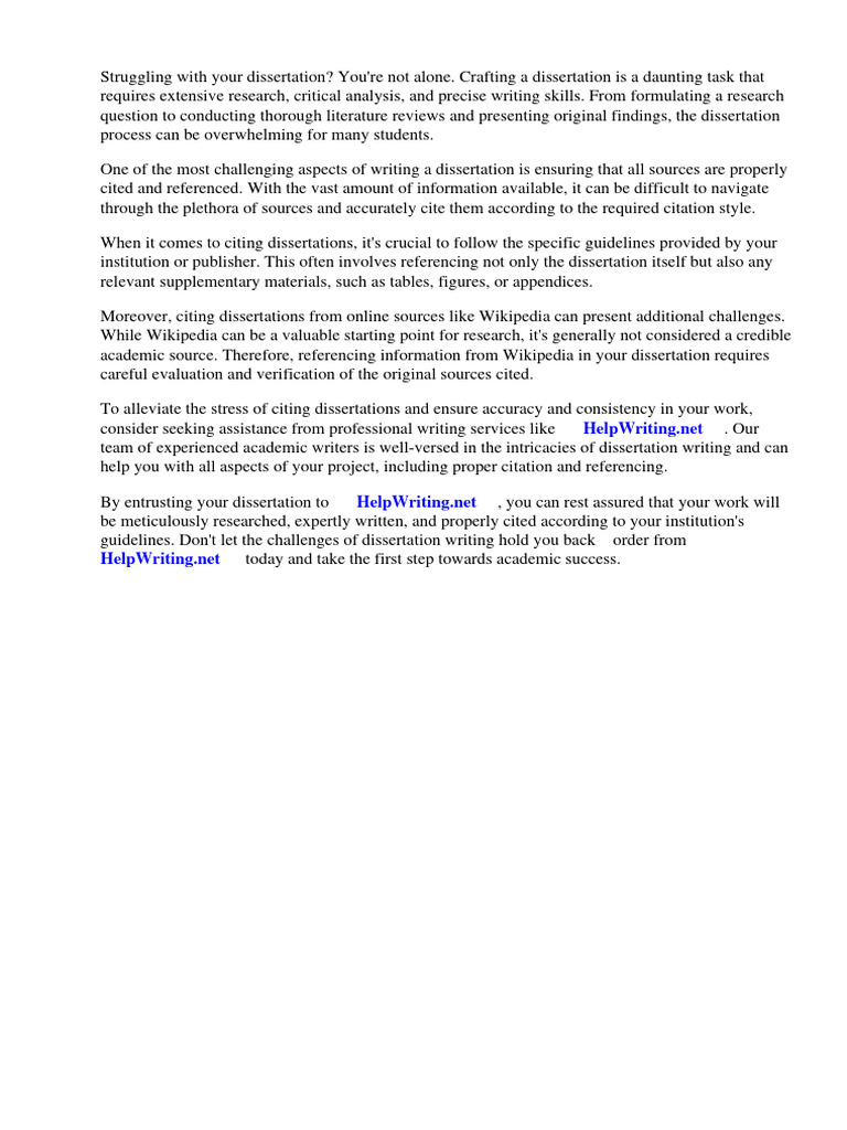 Wikipedia Cite Dissertation | PDF