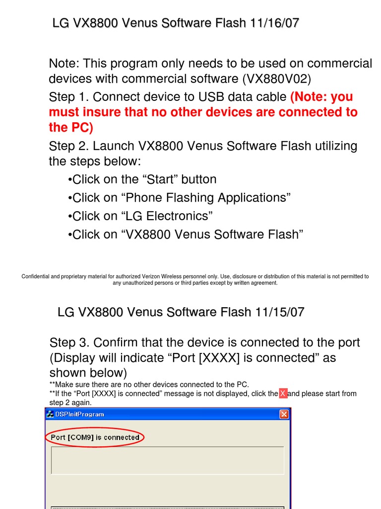 LG VX8800 Venus Software Flash 111607 Store | PDF | Flash Memory ...