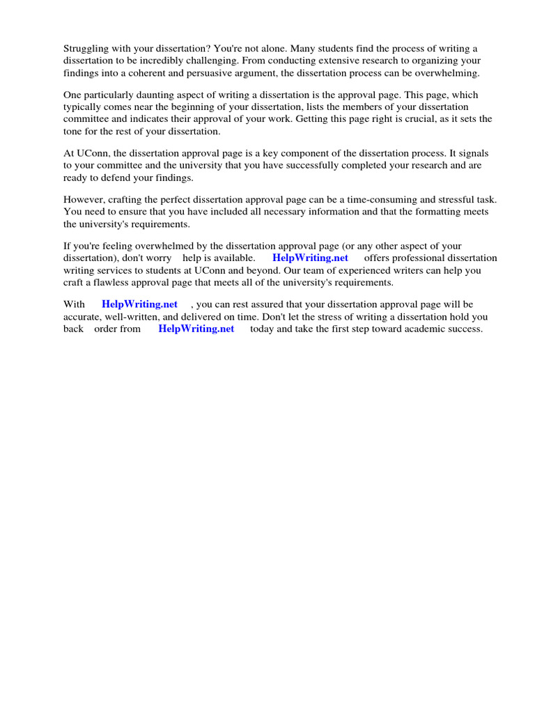 Uconn Dissertation Approval Page | PDF | Thesis