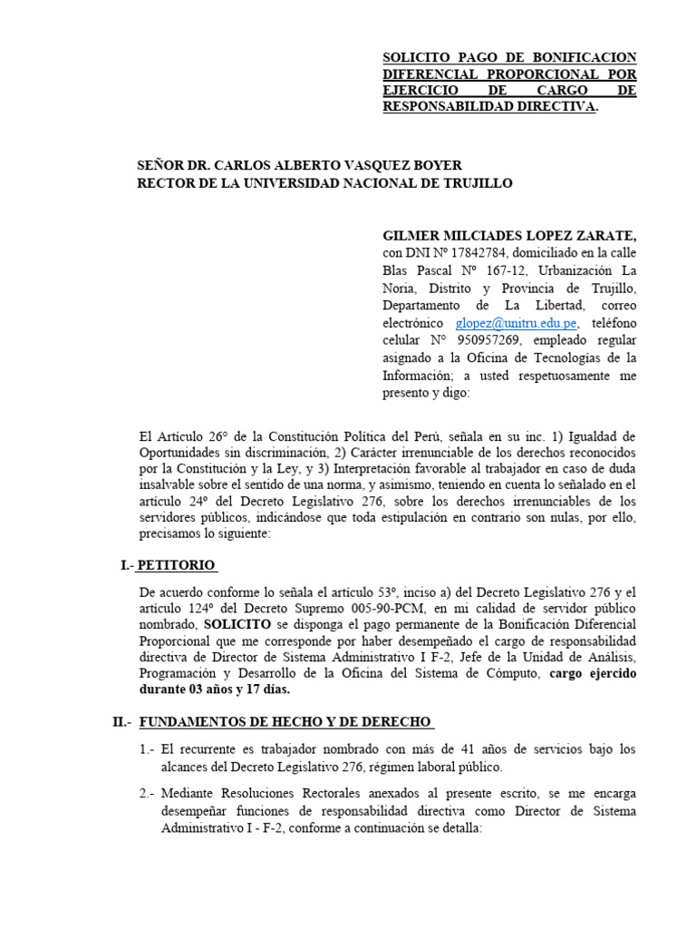 Bonificacion Diferencial Gilmer Lopez, Periodos Escalonados | PDF ...