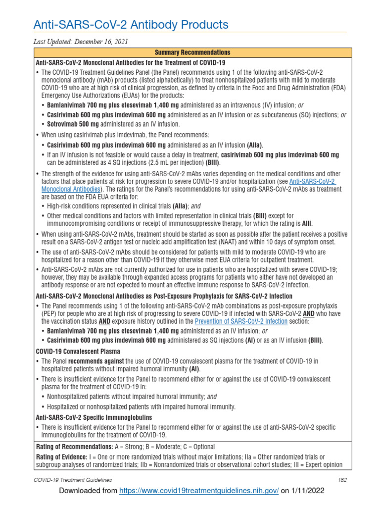 NIH Mono Dec 2021 | PDF | Monoclonal Antibody | Health Care