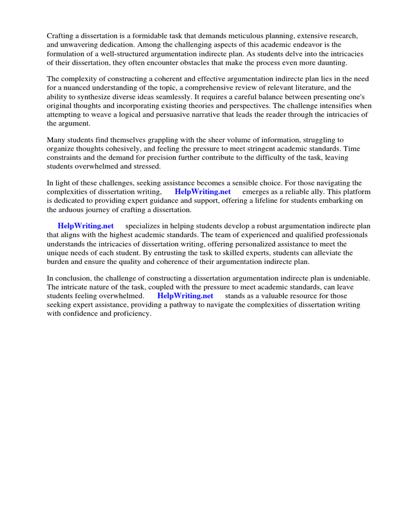 Dissertation Argumentation Indirecte Plan | Download Free PDF | Essays ...