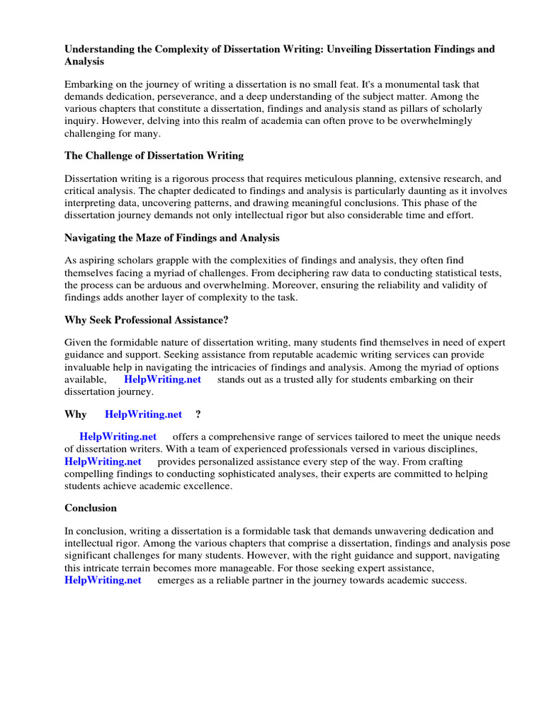 Dissertation Findings Help | PDF | Thesis | Methodology