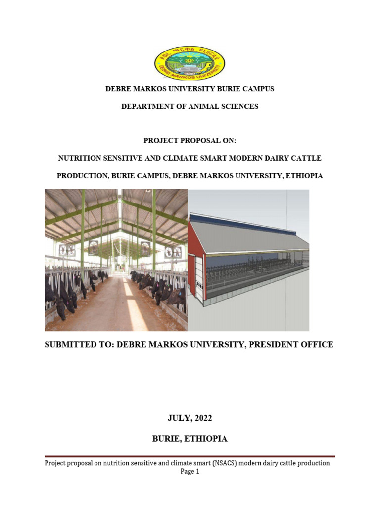 Final 20 Cows Project Proposal On Dairy Cattle Production - 0 | PDF ...