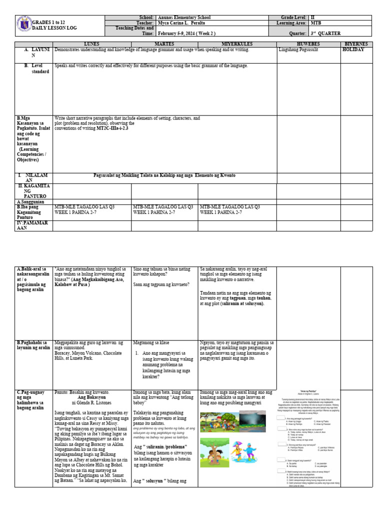 DLL - MTB 2 - Q3 - W2 | PDF