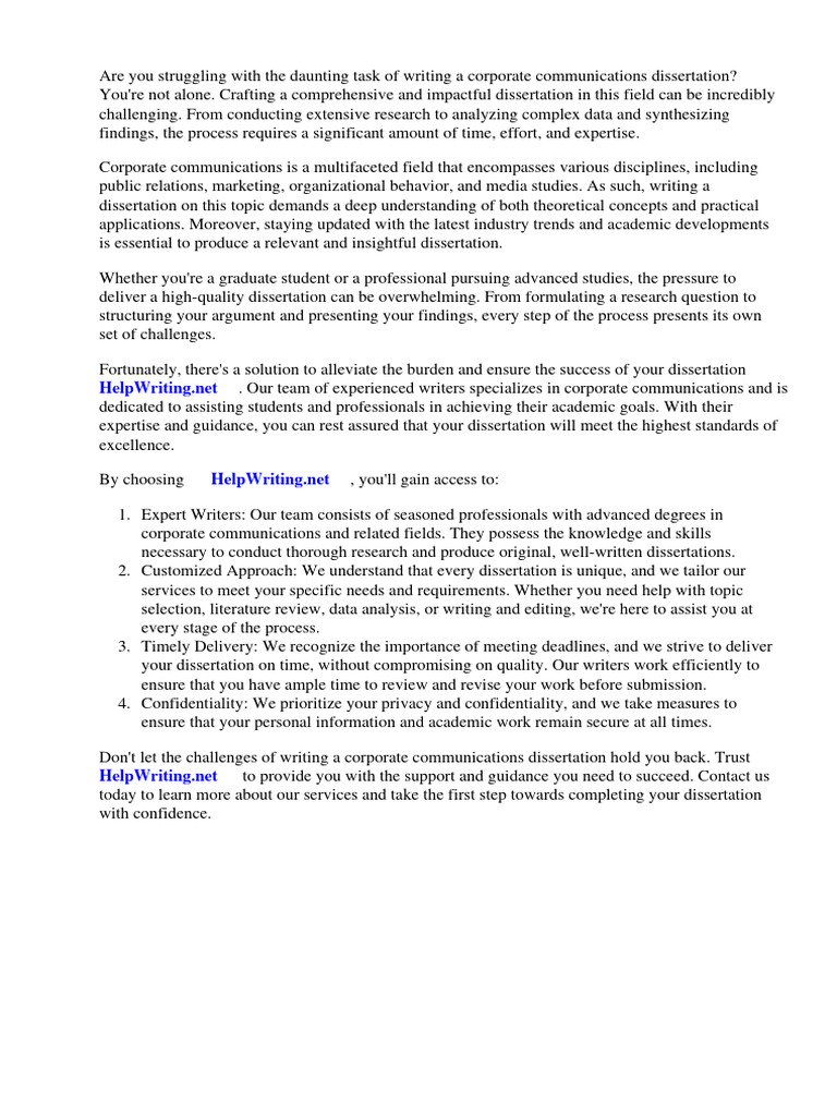 Corporate Communications Dissertation | PDF