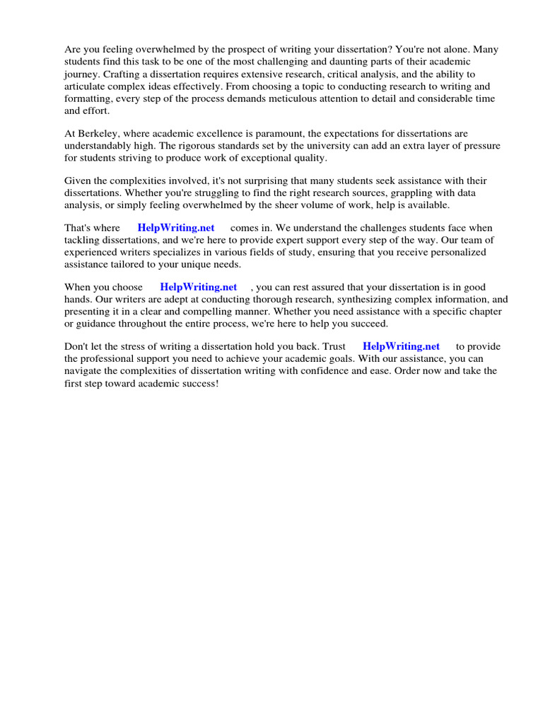 Dissertation Guidelines Berkeley | PDF