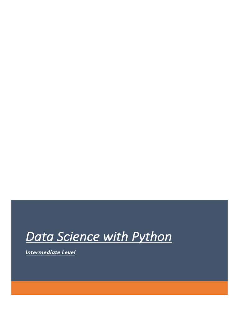 Data Science with Python - Intermediate Level V2.0 | PDF | Class (Computer Programming) | Method ...