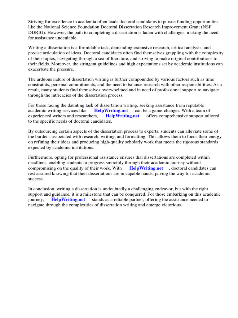 National Science Foundation Doctoral Dissertation Research Improvement ...