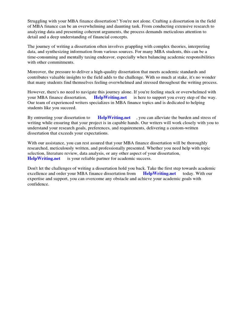 Dissertation For Mba Finance Students | PDF | Foreign Direct Investment ...
