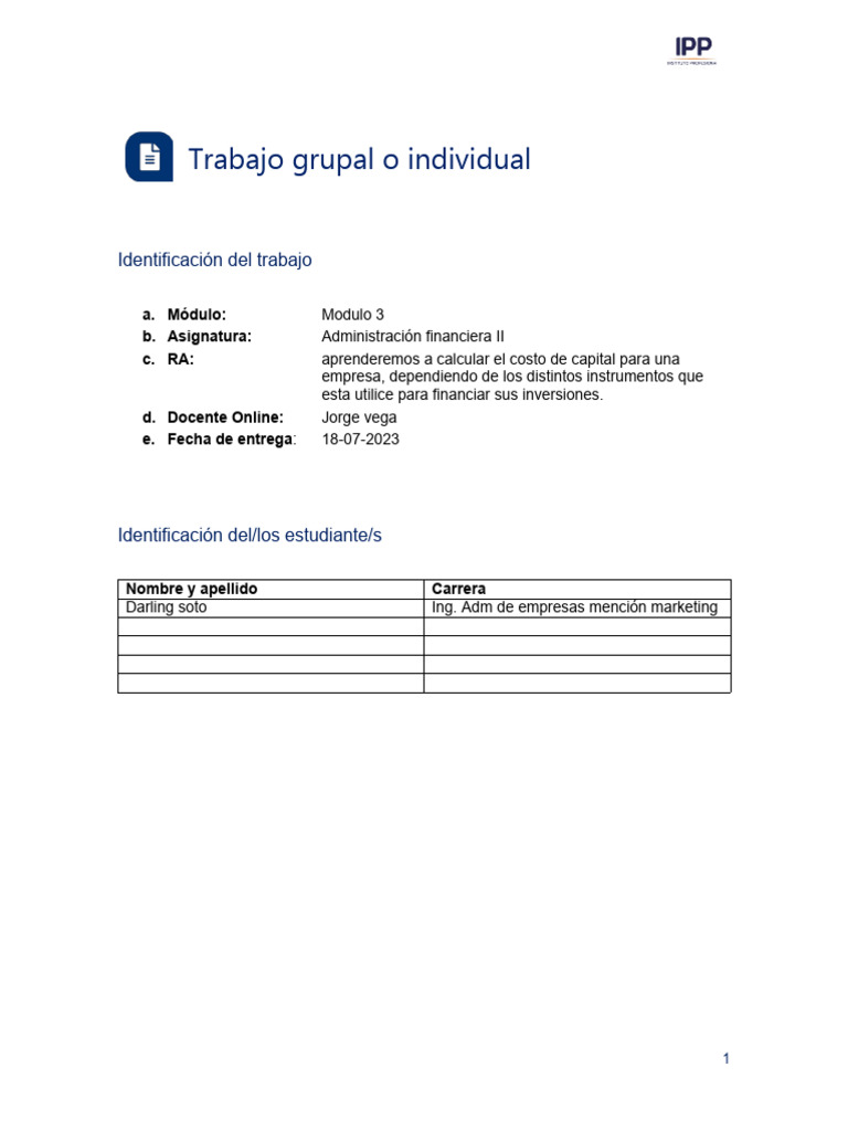 Darling - Soto - tgm3 - Administracionfinanciera | PDF | Compartir (Finanzas) | Business