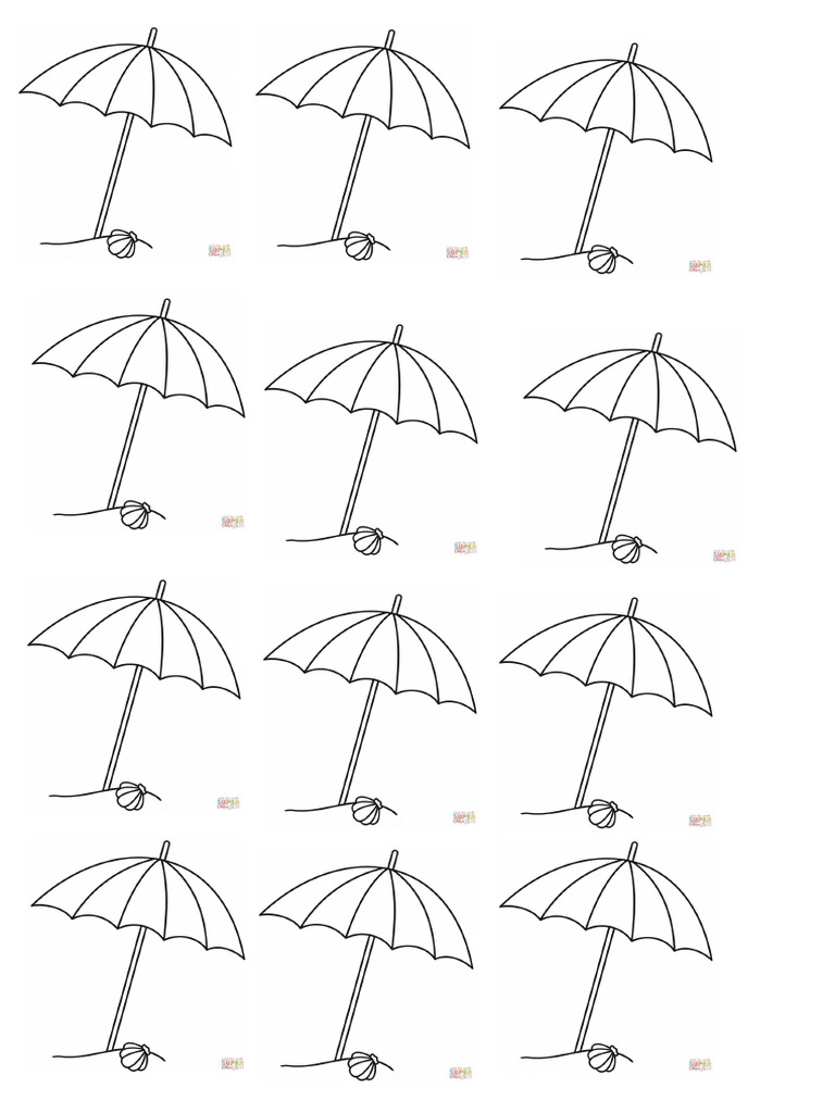 Guarda Sol para o Desenho Da Praia No Verão | PDF