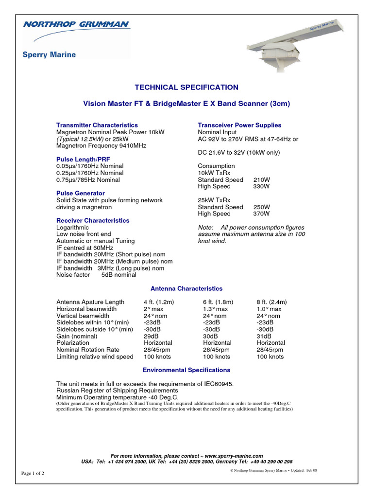 X Band Tech Spec 659xxxx | PDF