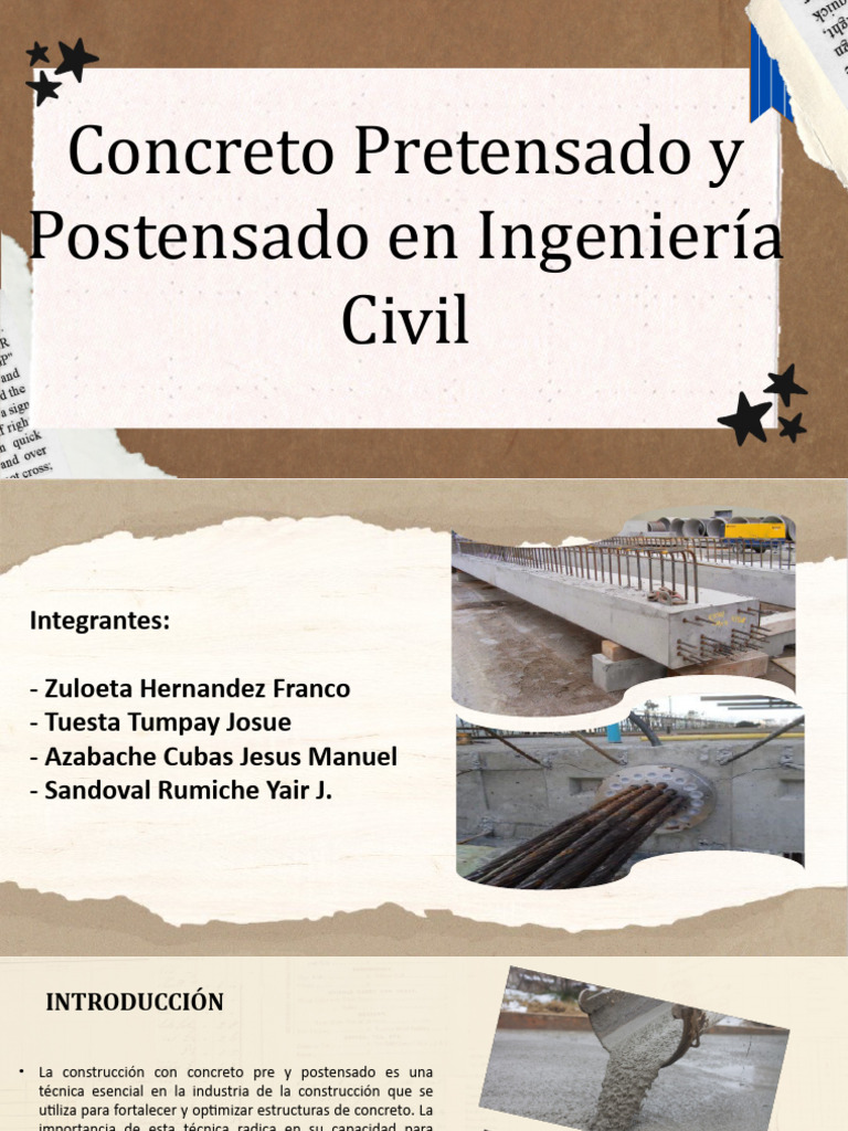 Diapo - Concreto Pre y Postensado | PDF | Hormigón | Hormigón pretensado