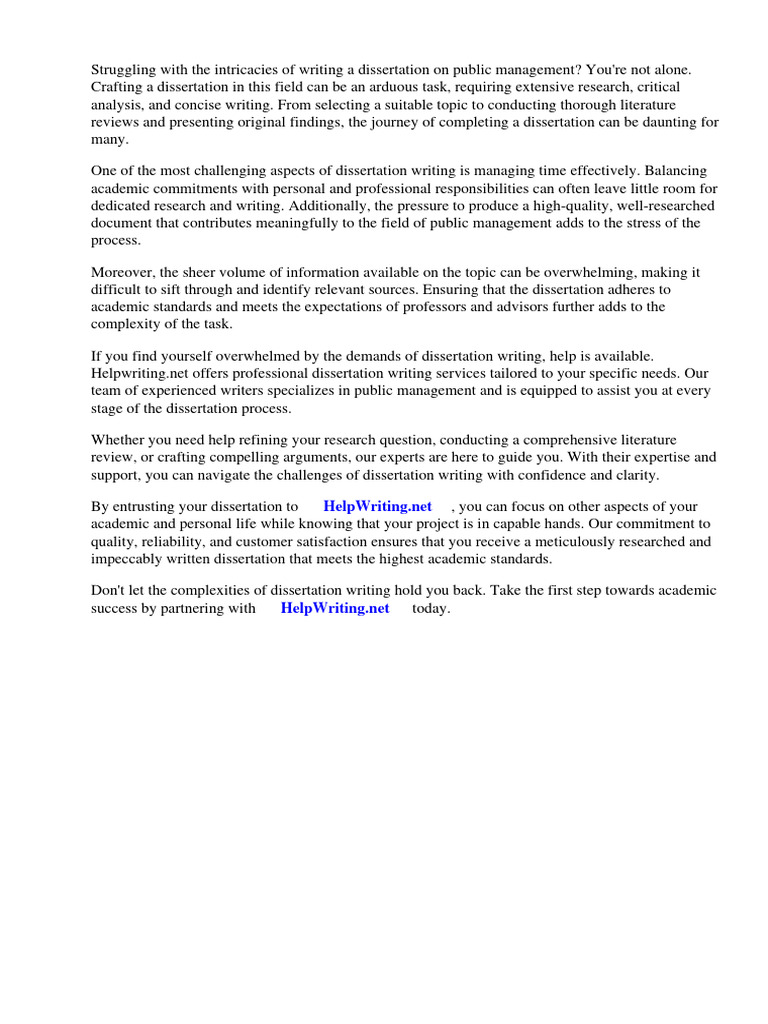 Dissertation Management Public | PDF