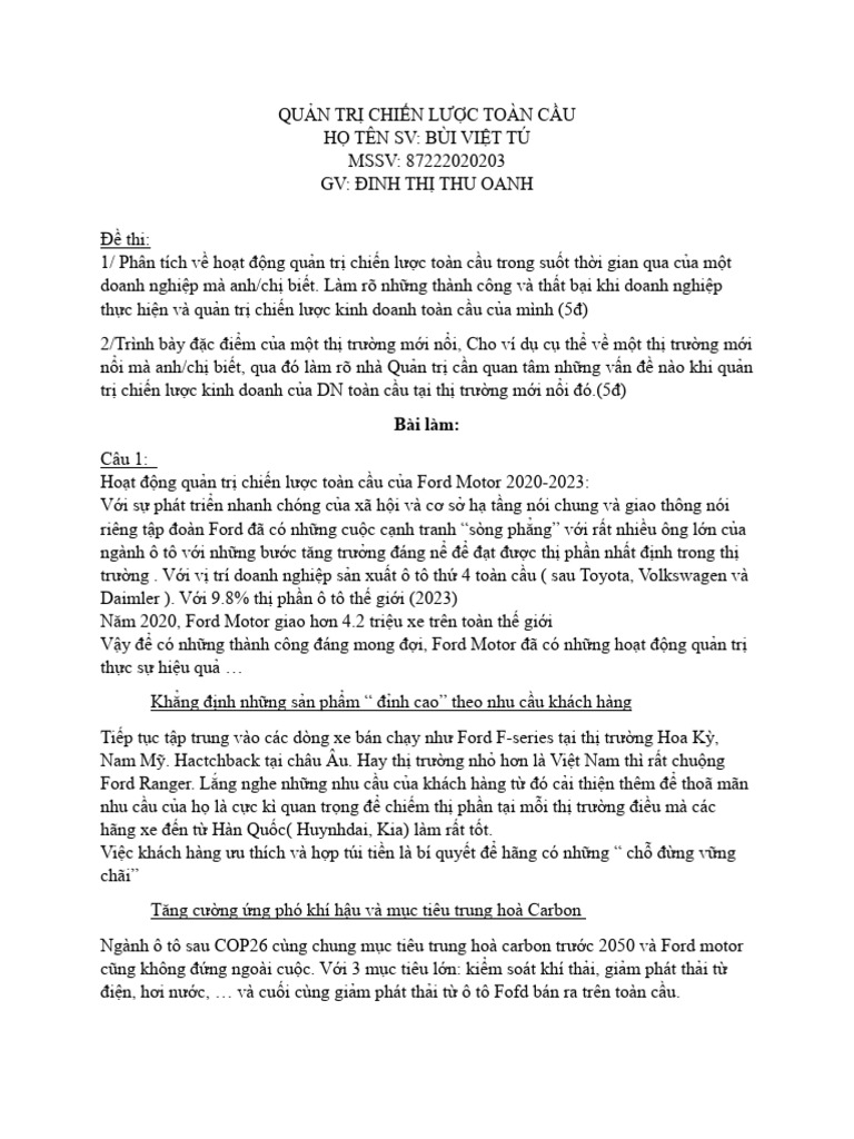 BT Cuoi Ki - Bui Viet Tu 87222020203 | PDF