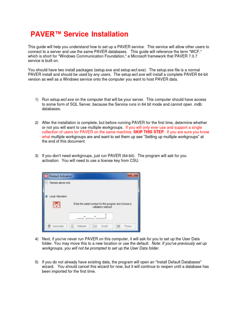 PAVER WCF Service Installation | PDF | Databases | Login