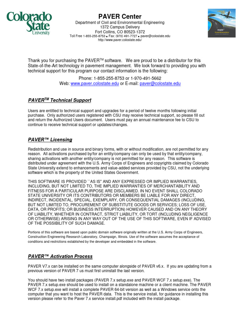 PAVER 7 License and Support | PDF | Computing | Computer Science
