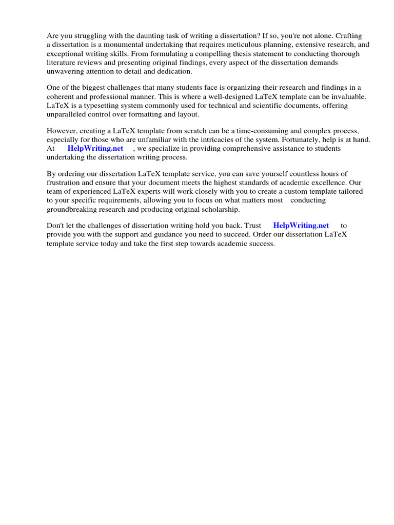 Dissertation Latex Template | PDF | Thesis | Te X