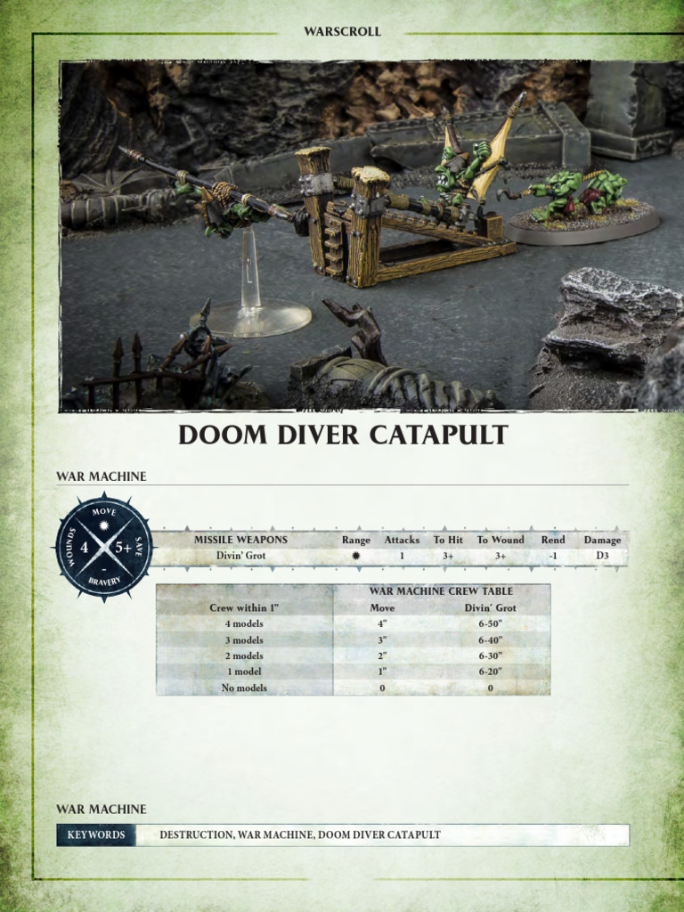 Aos Warscroll Doom Diver Catapult En | PDF | Projectile Weapons | Warfare