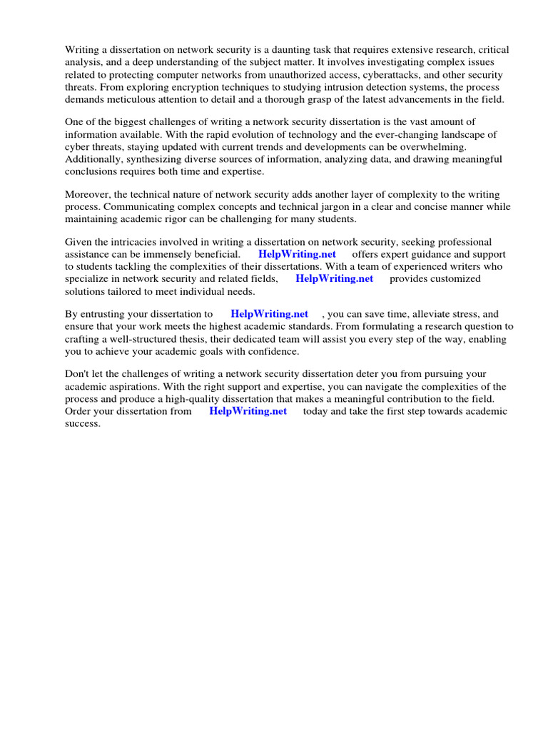 Network Security Dissertation Pdf Security Computer Security 