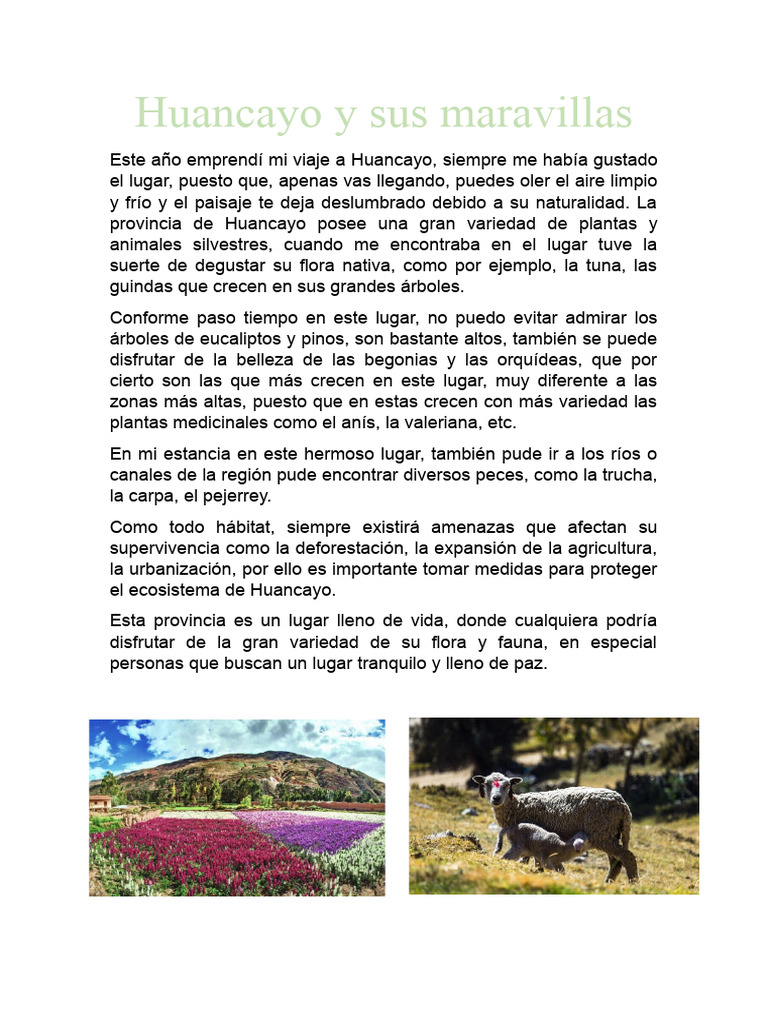 Huancayo y Sus Maravillas | PDF