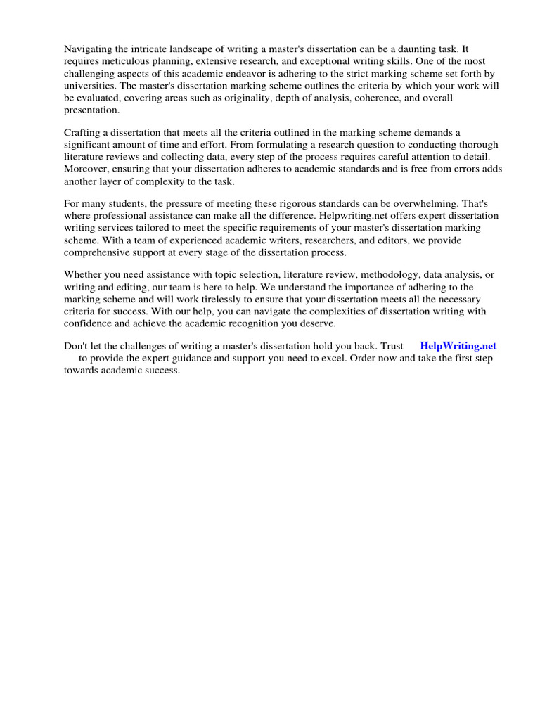 Masters Dissertation Marking Scheme | Download Free PDF | Thesis | Internet & Web