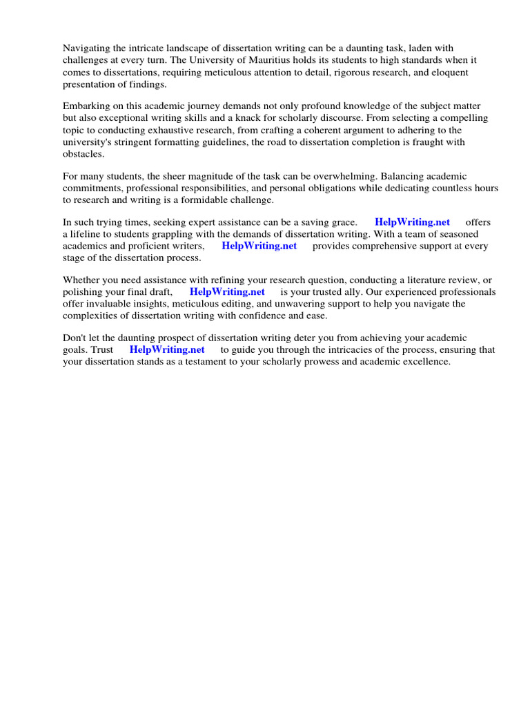 University of Mauritius Dissertation Rules | PDF | Thesis