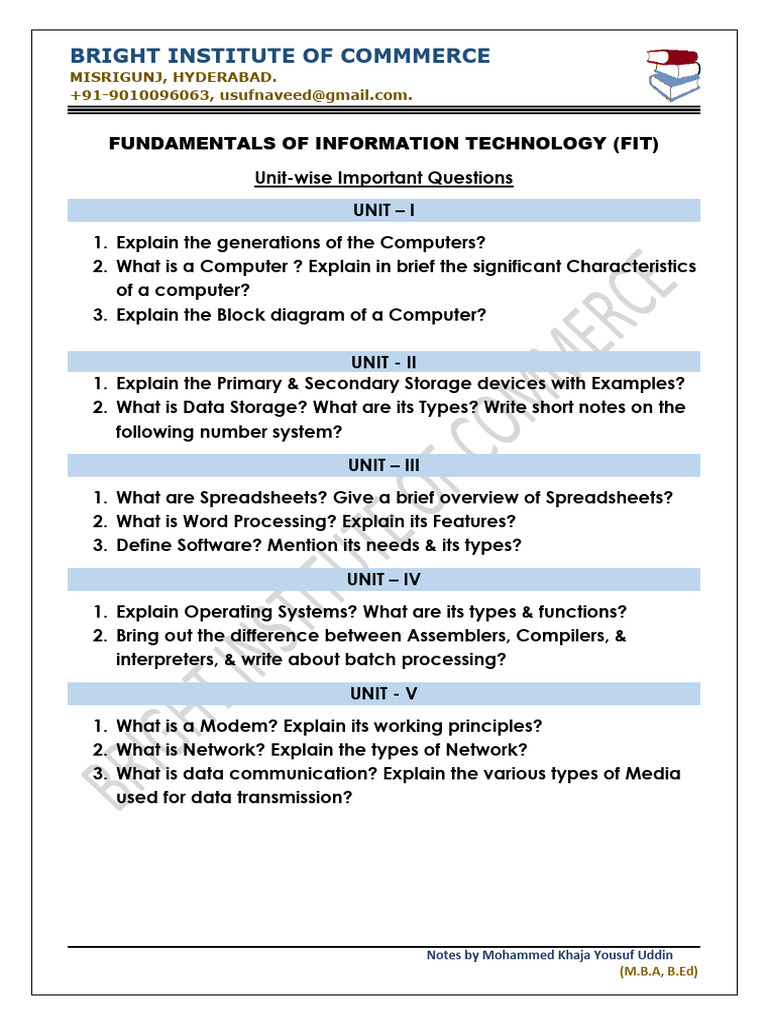 Bright Institute BCOM | PDF