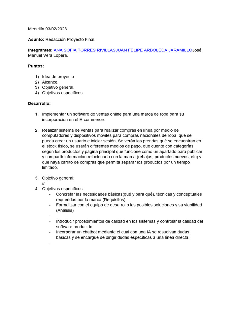 Proyecto E-commerce de Ropa | PDF | Negocios | Arte