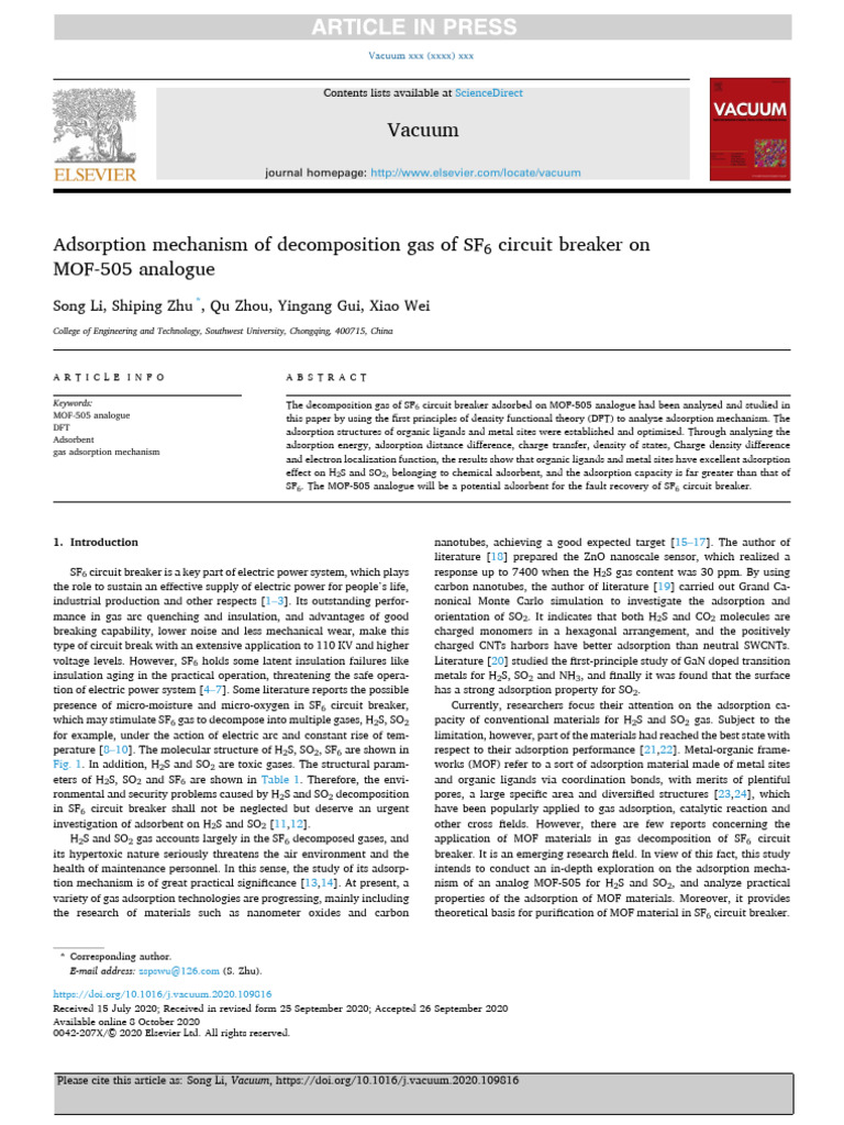 Adsorption Mechanism of Decomposition | PDF | Adsorption | Chemical Bond