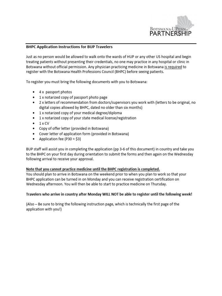 BHPC Registration Guide for Health Professionals | PDF | Identity ...
