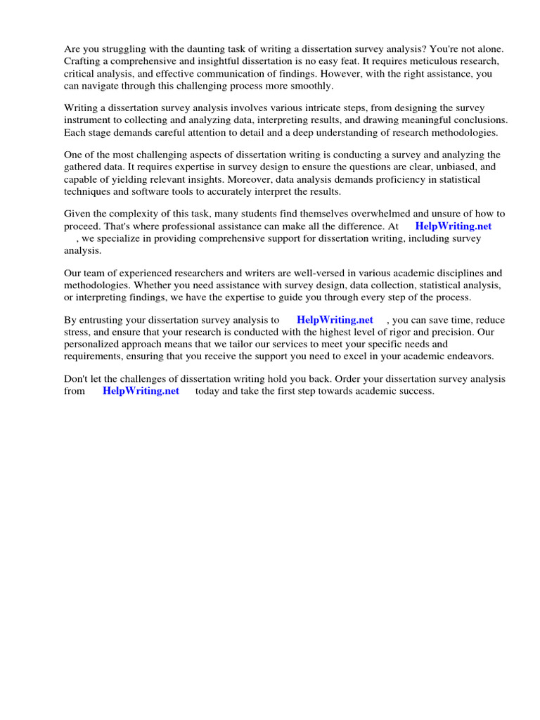 Dissertation Survey Analysis | Download Free PDF | Survey Methodology ...