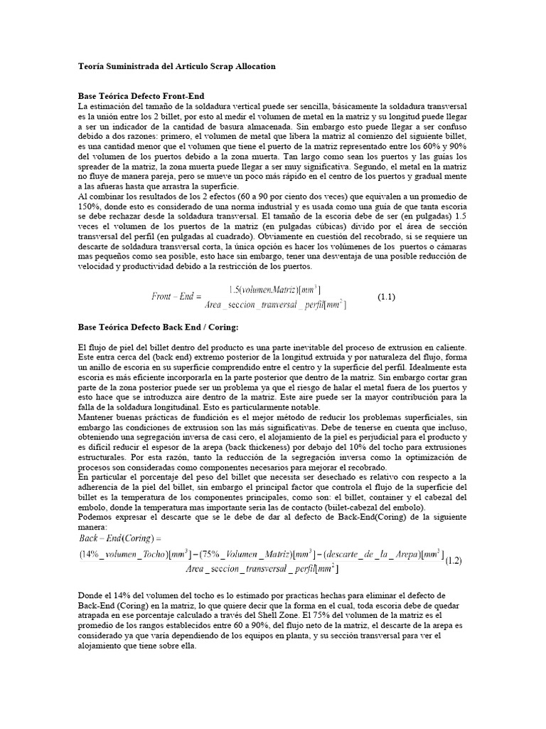 Teoria Scrap Allocation Descargar Gratis Pdf Soldadura Construcción 