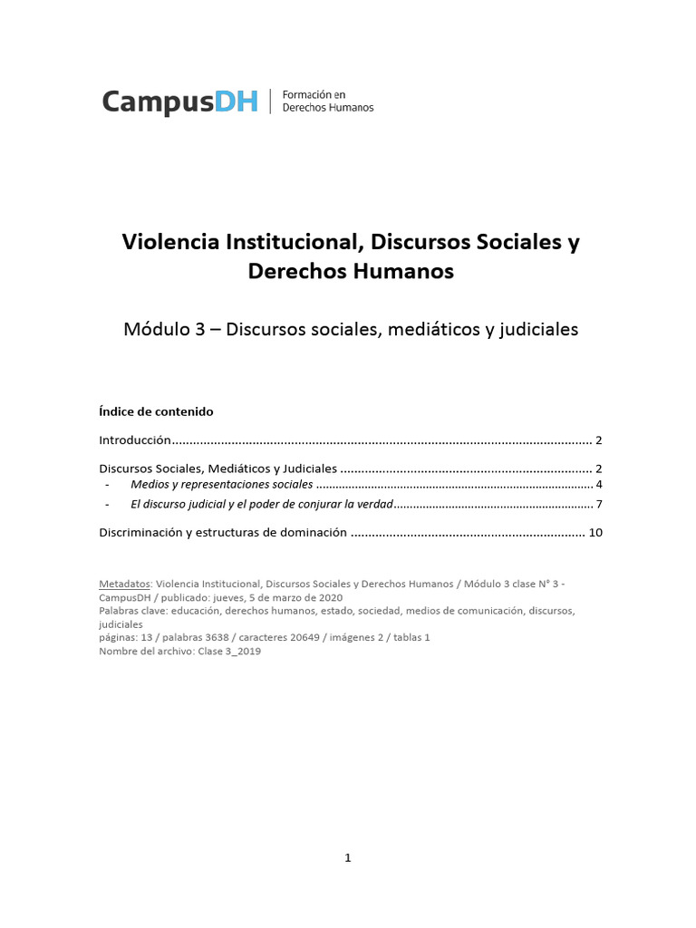 Clase 3 - Discursos sociales | PDF | Discriminación | Ideologías
