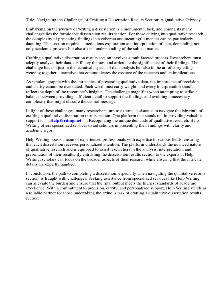 Dissertation Results Section Qualitative | PDF | Qualitative Research ...