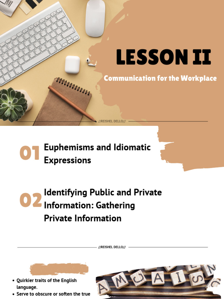 Lesson-2 Euphemism and Idiomatic Expression | PDF