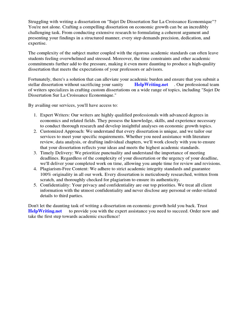 Sujet de Dissertation Sur La Croissance Economique | PDF | Scribd | Thesis