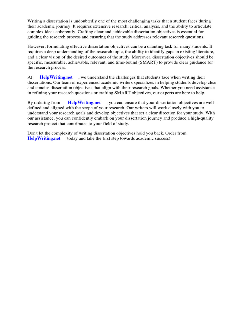 Writing Dissertation Objectives Pdf Methodology Thesis