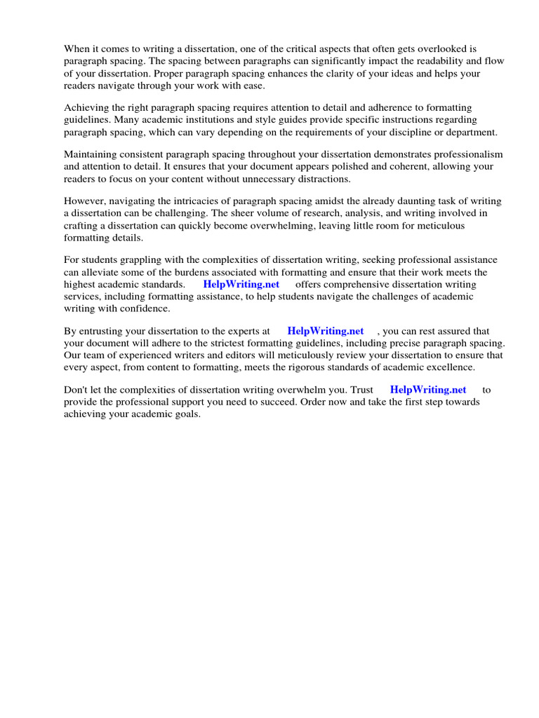 Dissertation Paragraph Spacing | PDF | Paragraph | Thesis