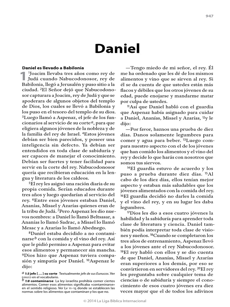 Libro Daniel | PDF | Daniel (figura bíblica) | Nabucodonosor Ii