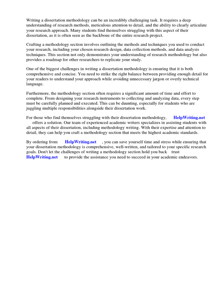 How To Write My Dissertation Methodology | PDF | Methodology | Thesis