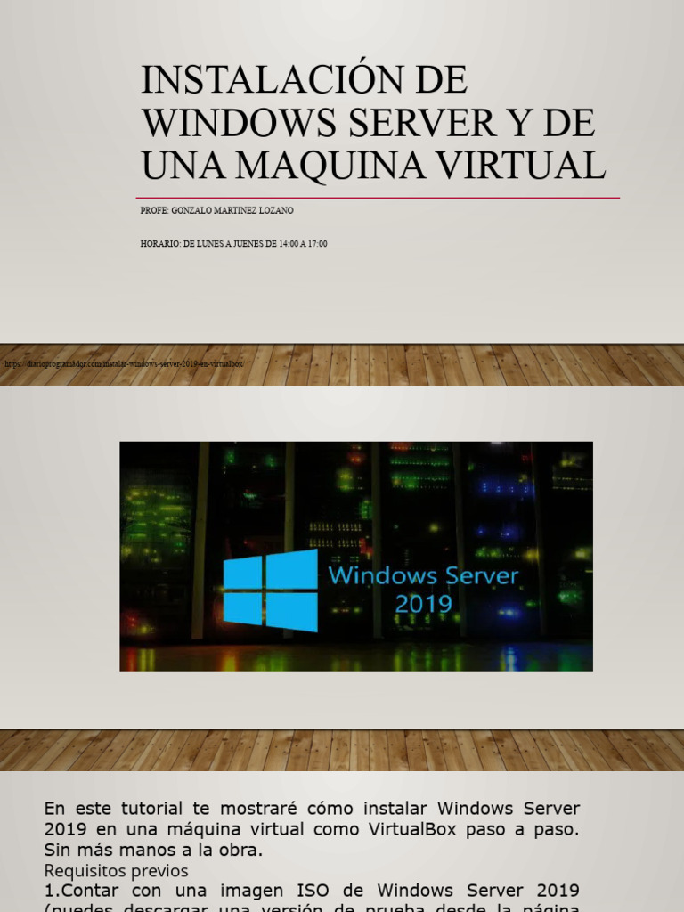 Instalacion de Winserver y MV | PDF | Microsoft Windows | Ventana (informática)